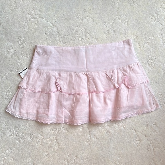 Skirts | Nwt Baby Light Pink Ruffle Short Mini Skirt Lowrise Juniors ...